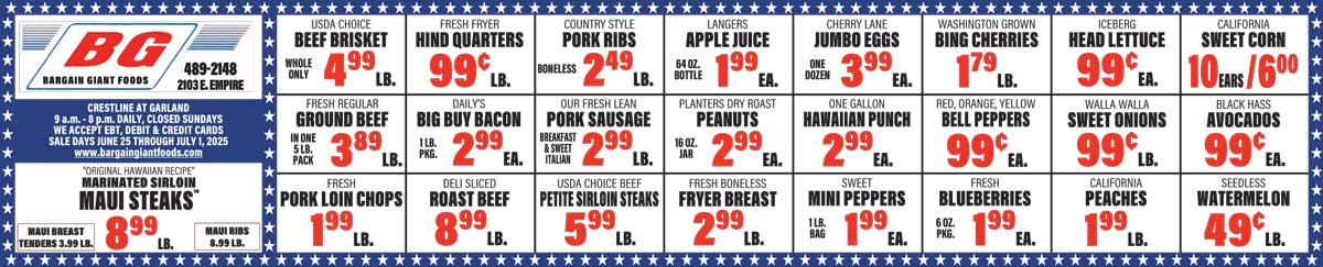 Ads | Weekly Specials | Produce | Meat | Bargain Giant Foods | Spokane, WA
